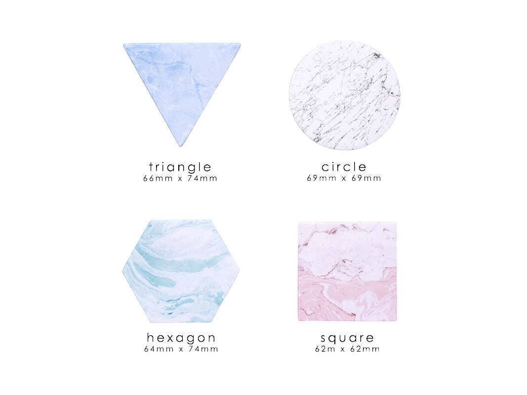 MARBLE GEOMETRIC (triangle, Circle, Hexagon, Square) Shaped Paper ...