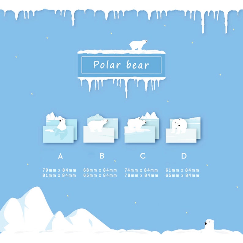 POLAR BEAR Shaped Paper Sticky Notes | Etsy