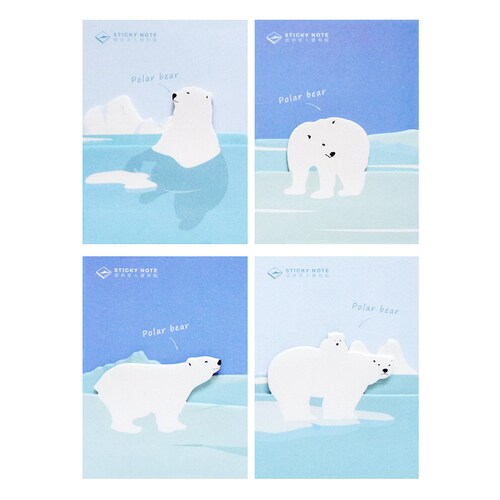 POLAR BEAR Shaped Paper Sticky Notes | Etsy