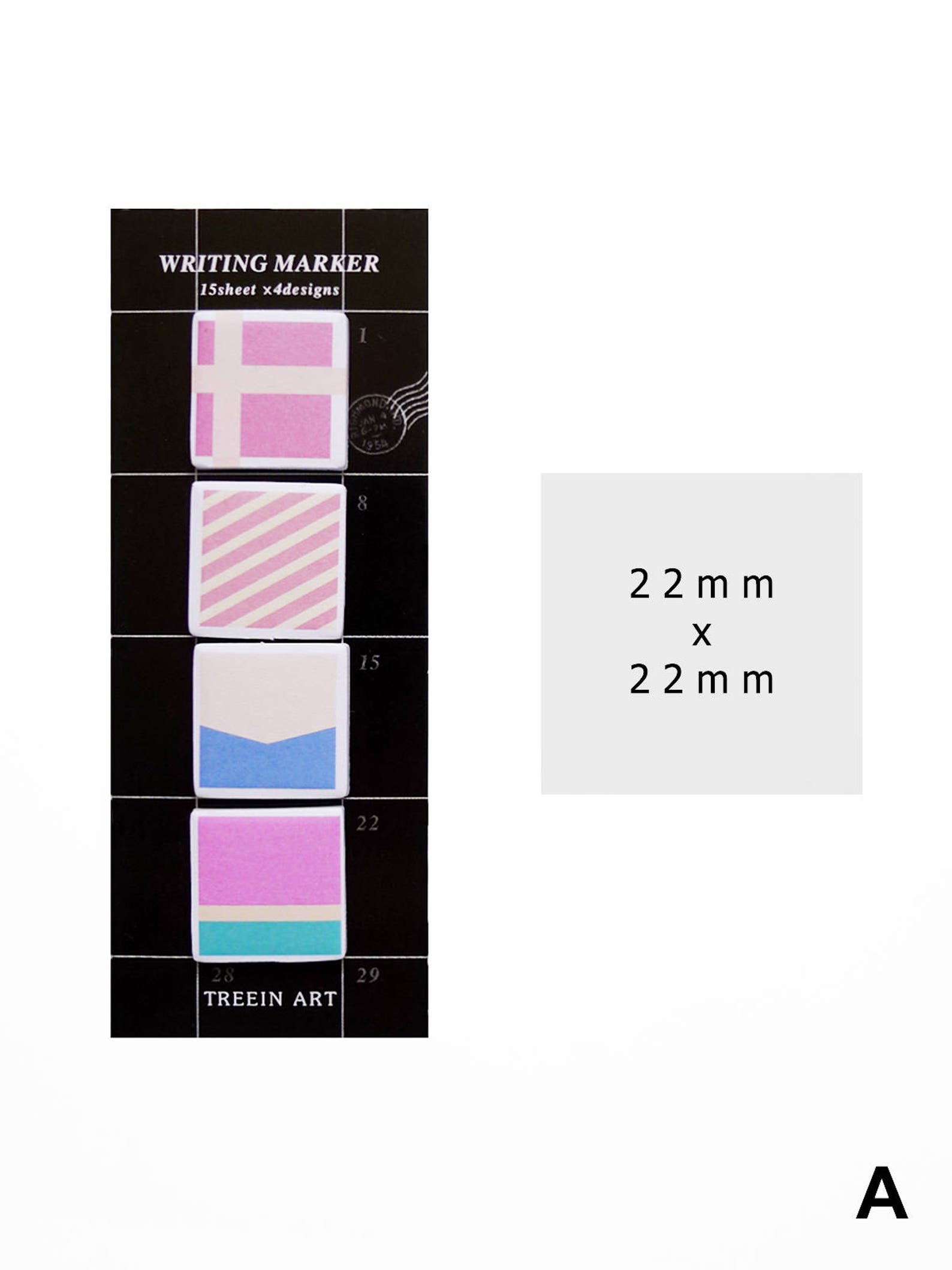 WRITING MARKER Small Sticky Notes in Assorted Colors & Shapes (squares ...