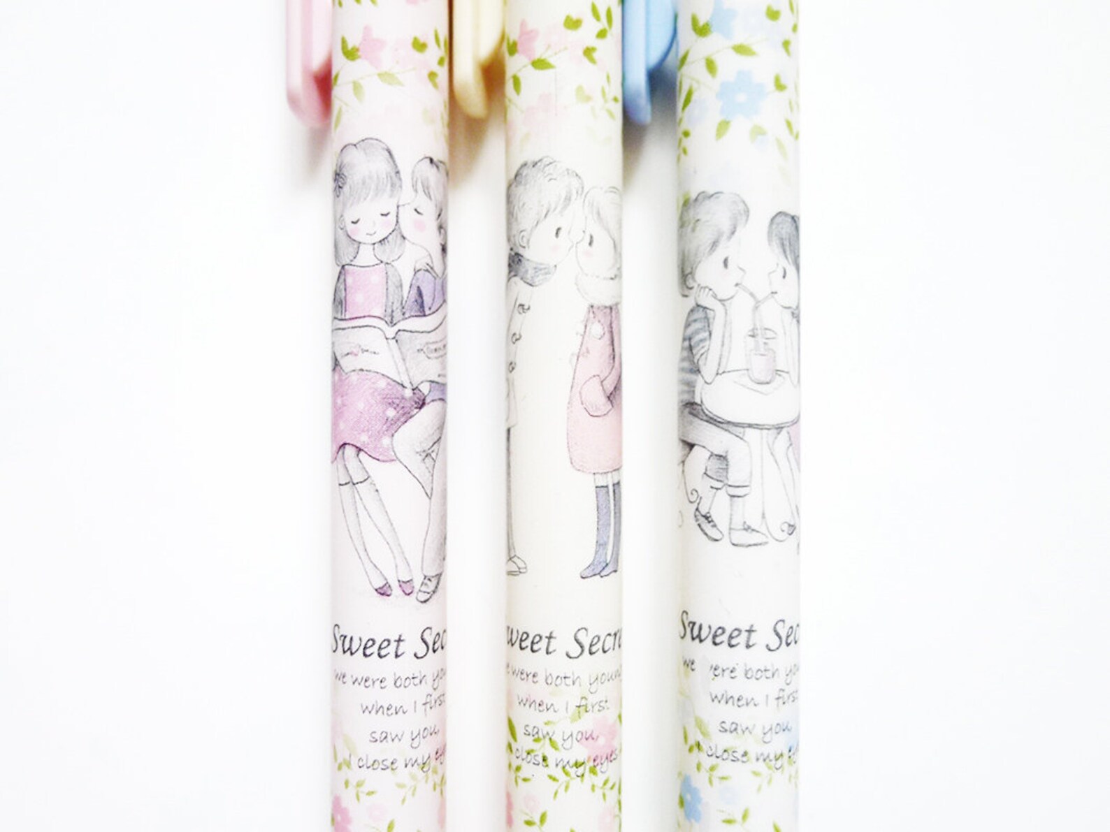 SWEET SECRET Eraser Top 0.5mm Retractable Tip Mechanical Lead Pencils 3 ...