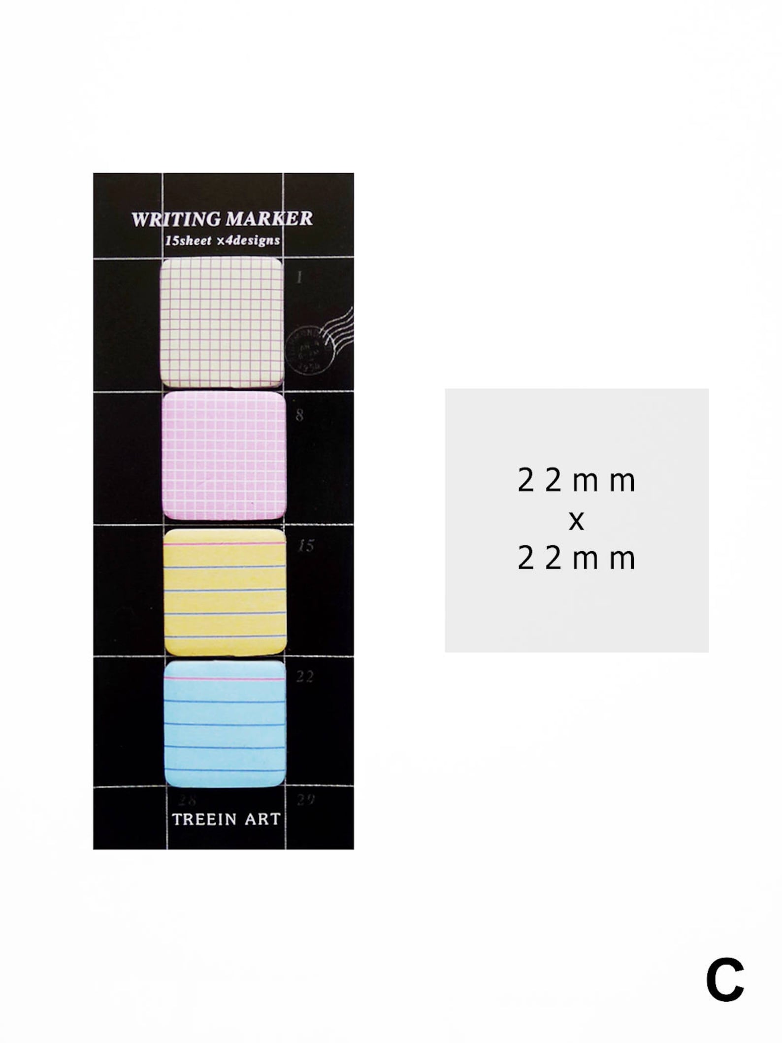 WRITING MARKER Small Sticky Notes in Assorted Colors & Shapes (squares ...
