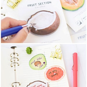 FRUITY SECTION avocado, Cantaloupe, Coconut, Grapefruit Sticky Notes - Etsy