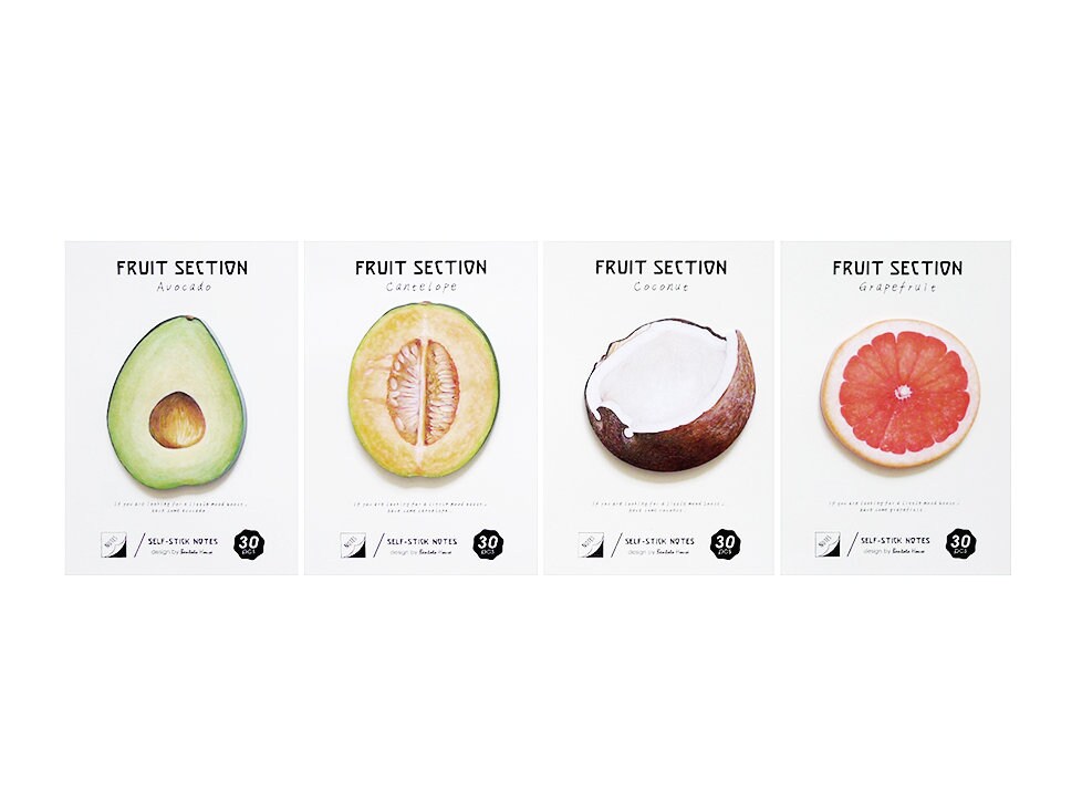 FRUITY SECTION avocado, Cantaloupe, Coconut, Grapefruit Sticky Notes - Etsy