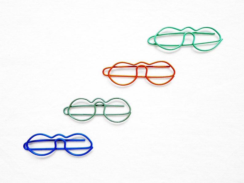 SPECS Shaped Wire Paper Clips 4 Pack in Assorted Colors (.6" X 1.5") - Etsy