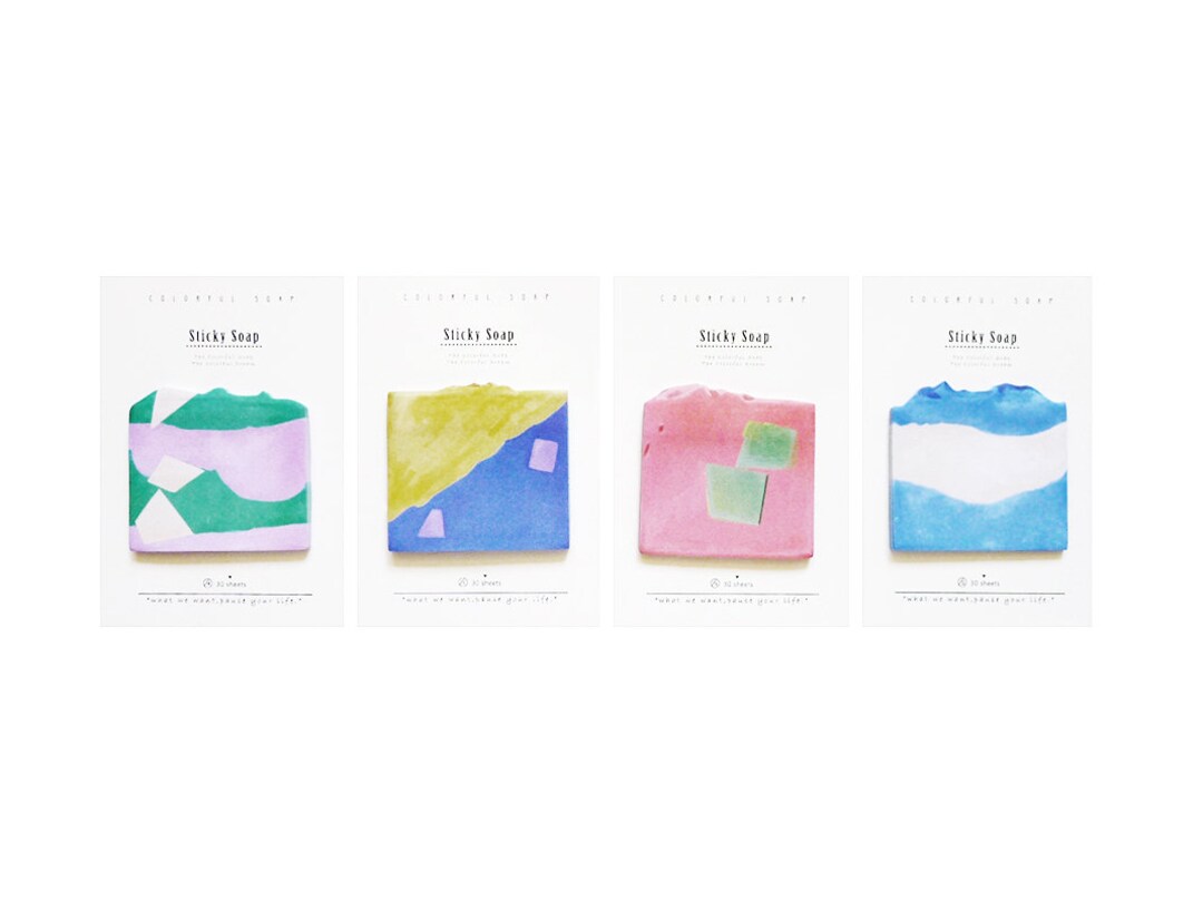 STICKY SOAP Shaped Sticky Notes in Assorted Colors - Etsy