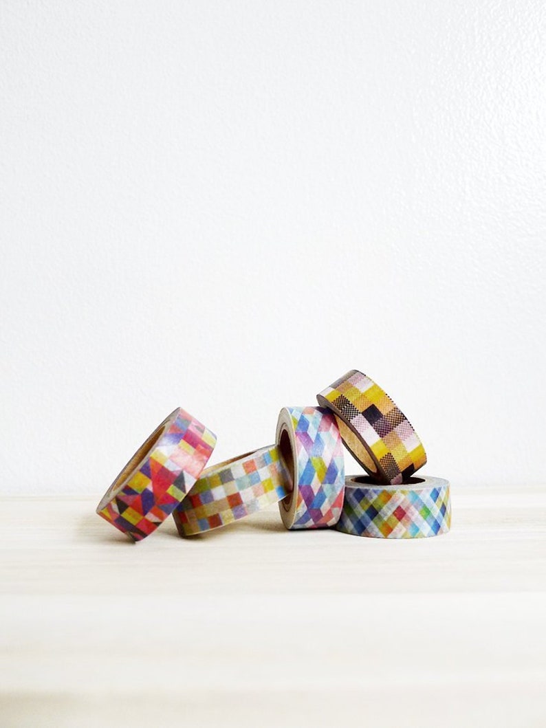 GEOMETRIC (diamond, Square, Triangle) Washi Deco Tape 15mm X 10 Meters ...