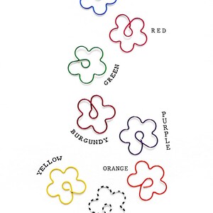 FLOWER Shaped Wire Paper Clips 3 Pack in Assorted Colors (1.25" X 1.5 ...