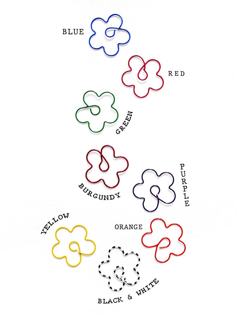 FLOWER Shaped Wire Paper Clips 3 Pack in Assorted Colors (1.25" X 1.5 ...