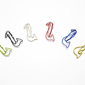 SAXOPHONE Shaped Wire Paper Clips 3 Pack in Assorted Colors (1" X 1.5 ...