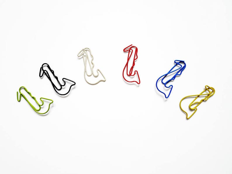 SAXOPHONE Shaped Wire Paper Clips 3 Pack in Assorted Colors (1" X 1.5 ...