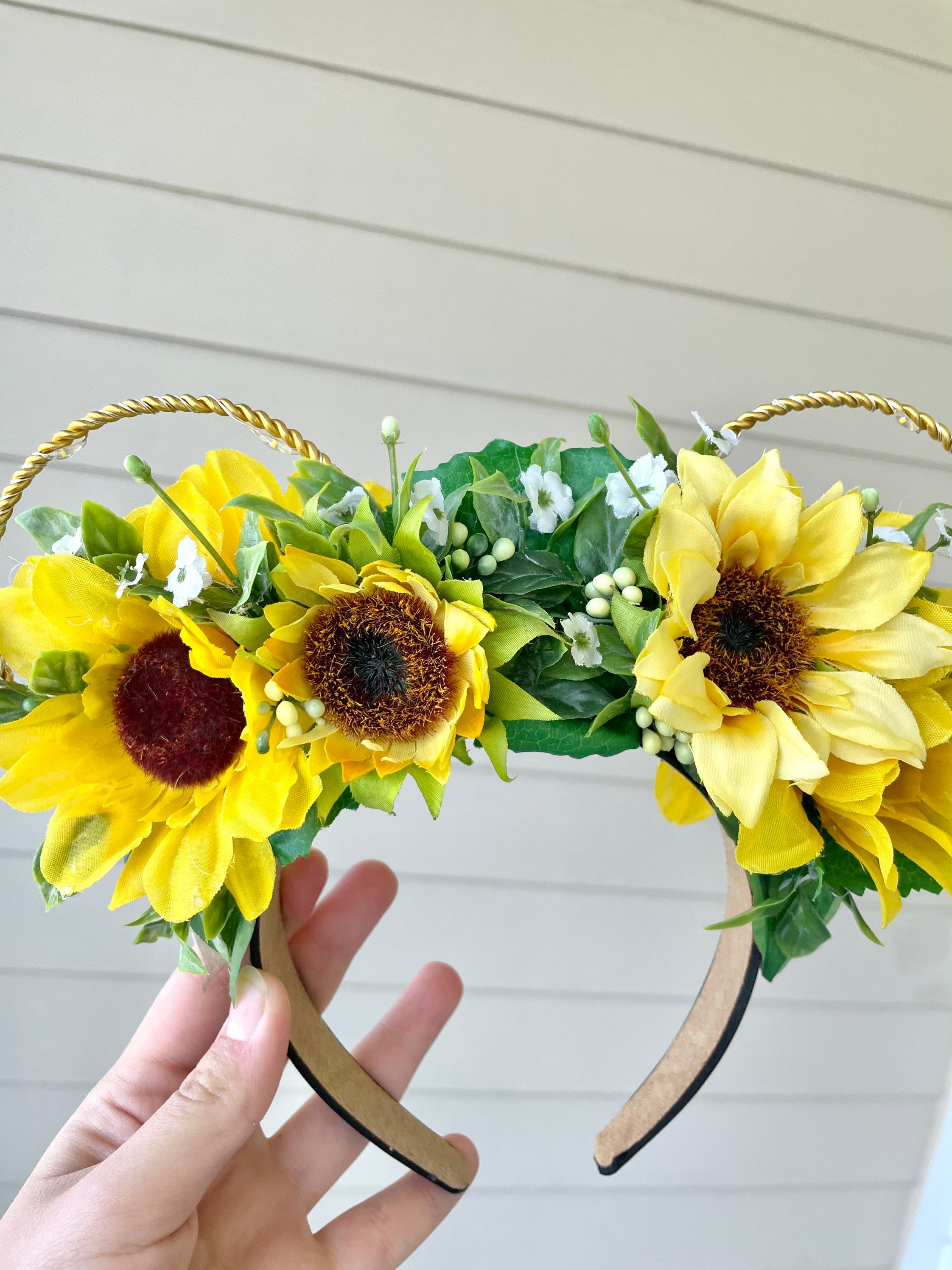 Sunflower Mickey Ears/ Floral Mickey Ears/ Baby Breath Minnie - Etsy