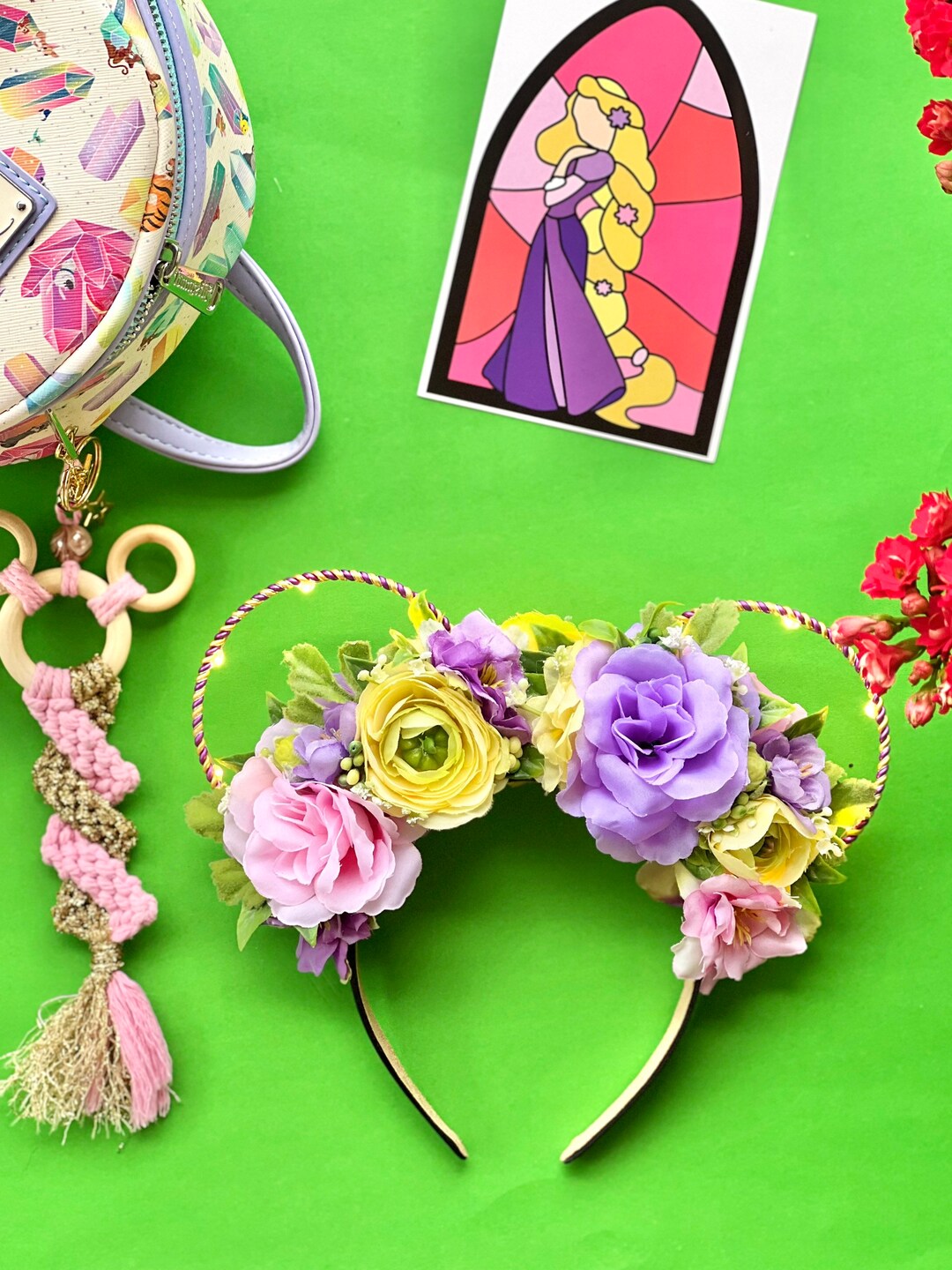 Rapunzel Inspired Disney Ears / Daisy Duck Mickey Ears / Floral Disney ...