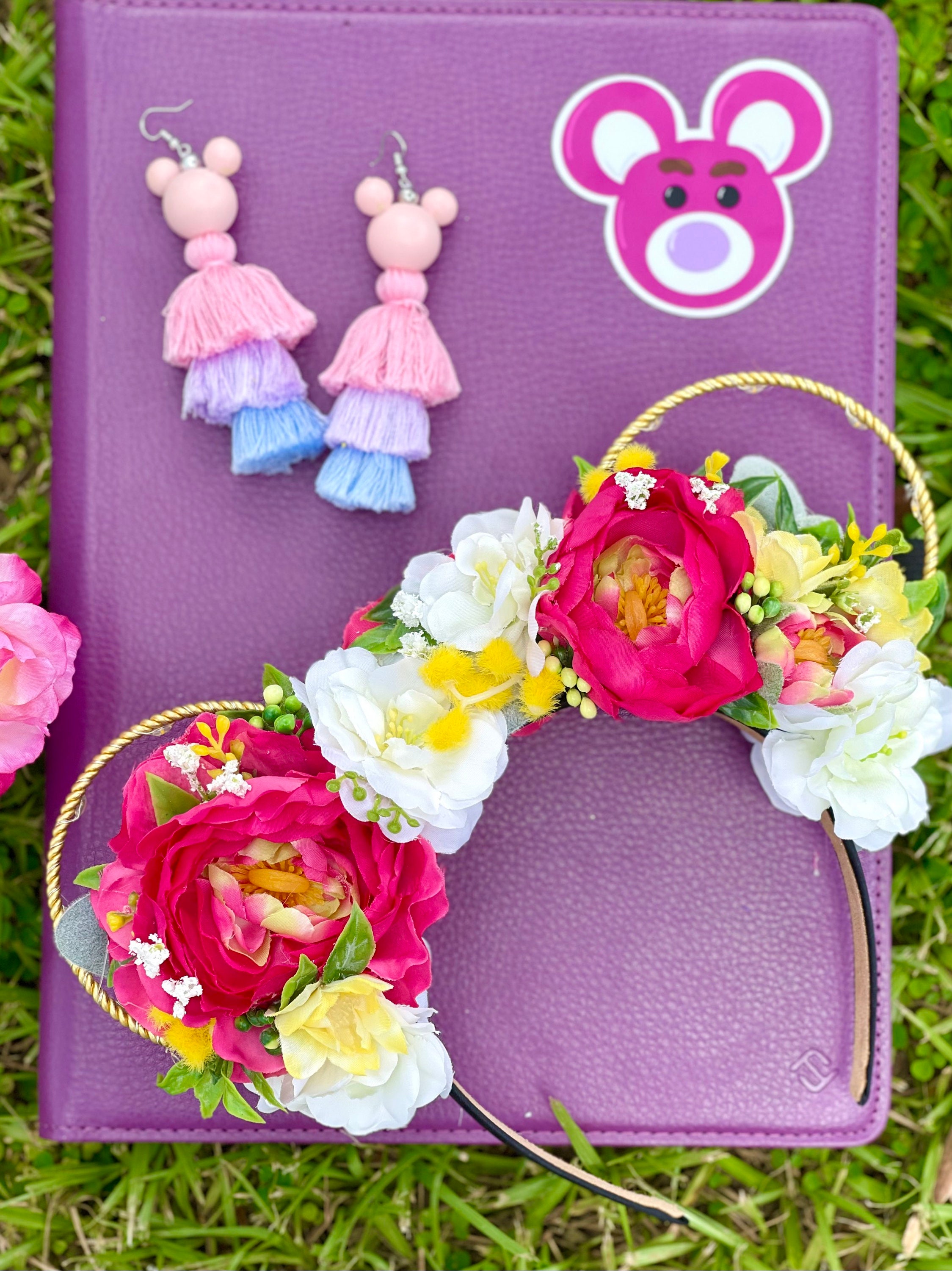 Fuchsia Fantasy Disney Ears / Lotso Floral Mickey Ears / - Etsy