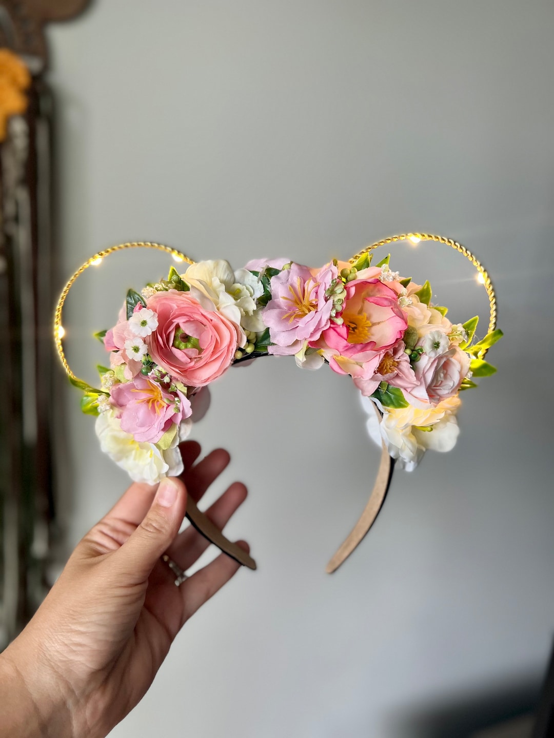 Pretty in Pink Disney Ears / Pink Floral Mickey Ears / Flower Minnie ...