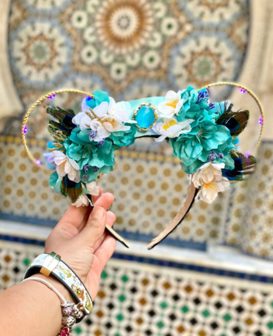 Jasmine Princess Ears / Floral Mouse Ears / Princess Mickey - Etsy
