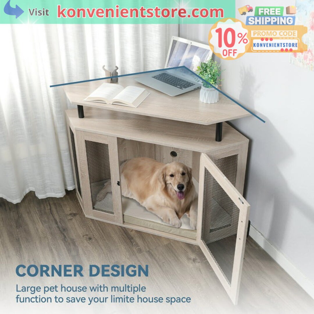 Pet Houses Dog Kennel Corner Dog Crate With Cushion Dog - Etsy