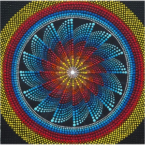 Original Mandala Art on Canvas - Etsy