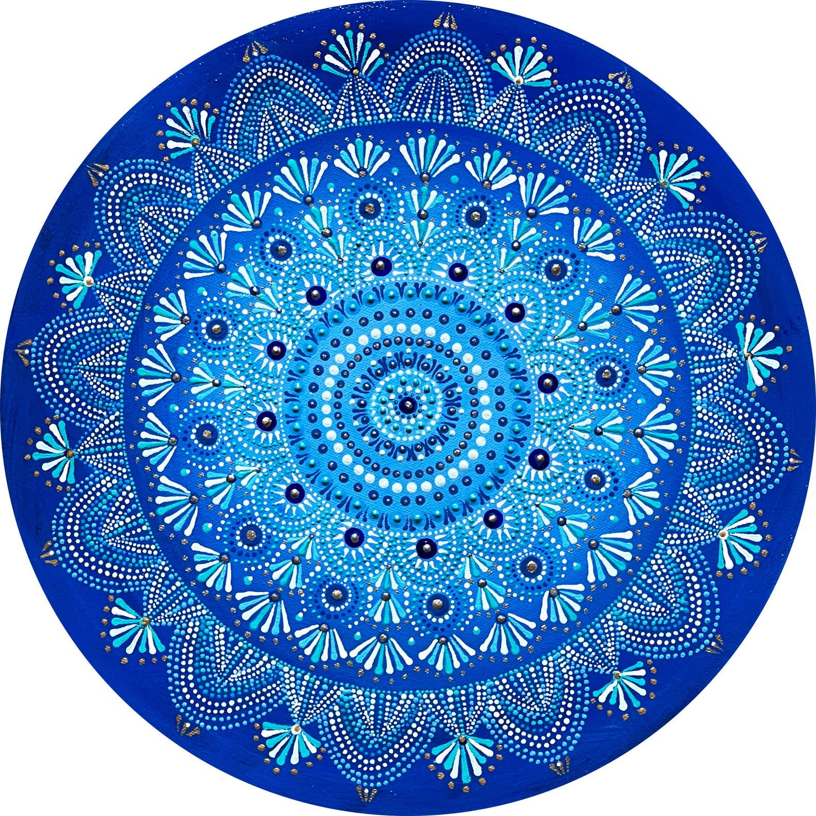 Original Mandala Art on Canvas - Etsy