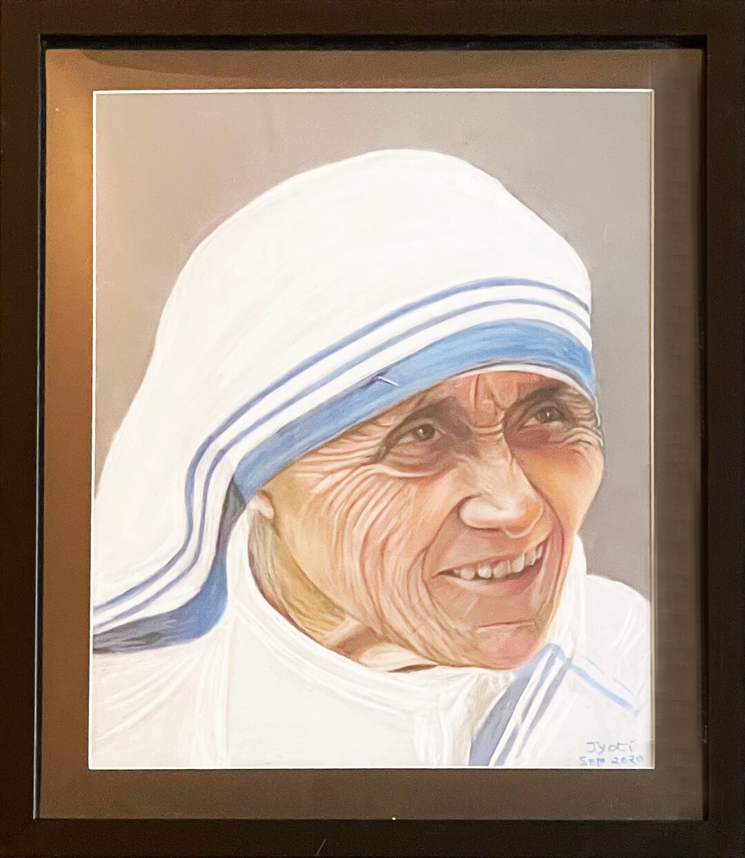 Mother Teresa - Famous People - Framed Portrait Original Painting ...
