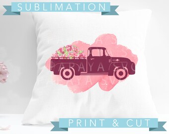 Flower truck svg | Etsy