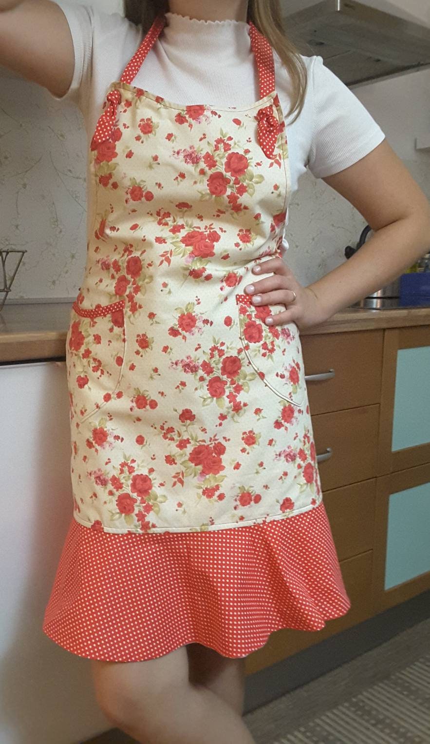 Woman's Retro Apron Farmhouse Kitchen Apron Romantic | Etsy