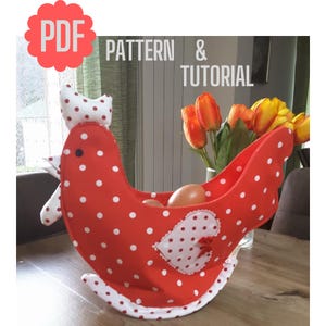 Hen Basket PDF Sewing Pattern and Tutorial, Chicken Basket Pattern ...