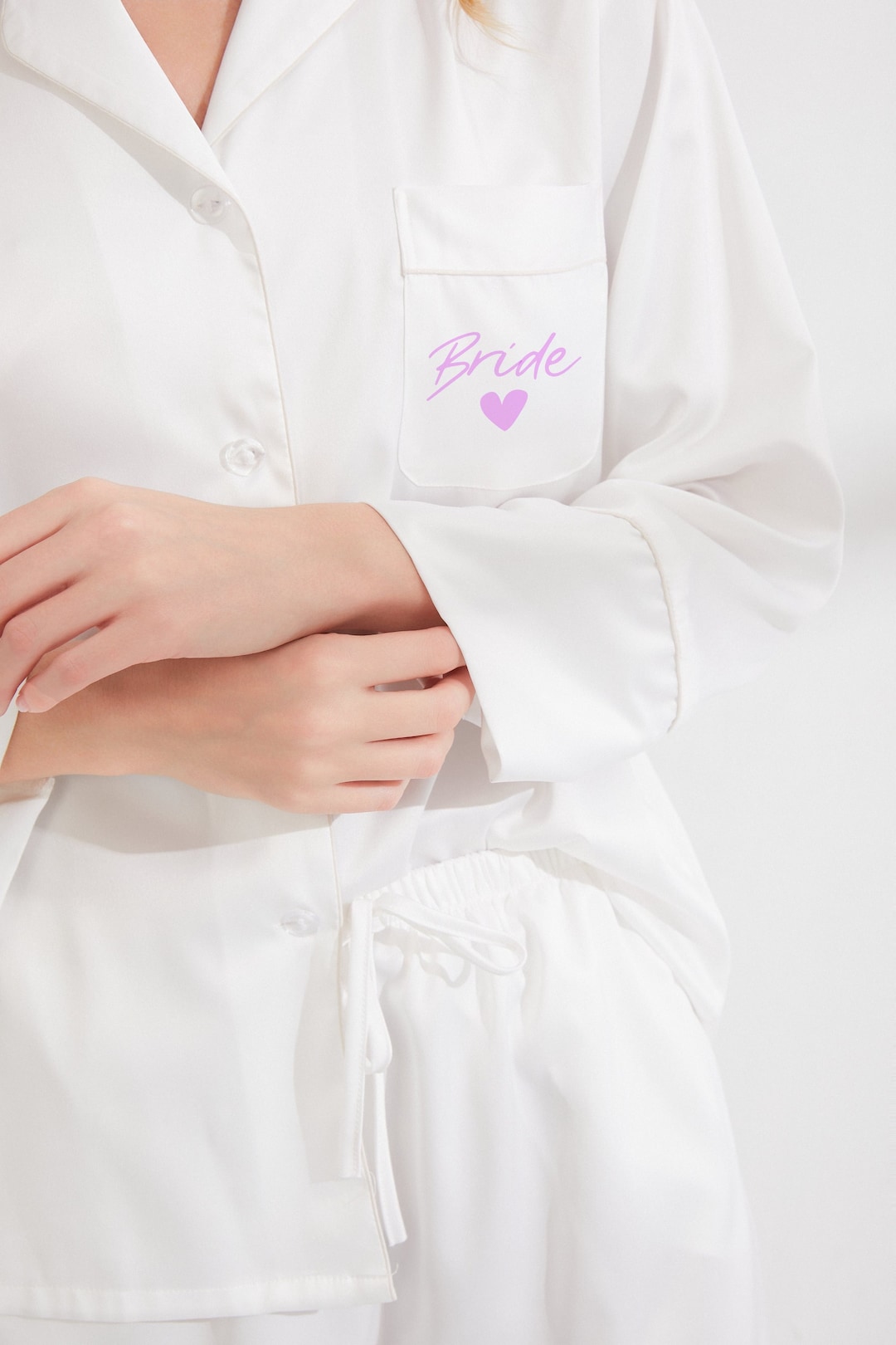 White Satin Pyjamas, Wedding Pyjamas, Personalised Pjs, Bridesmaid Pjs ...