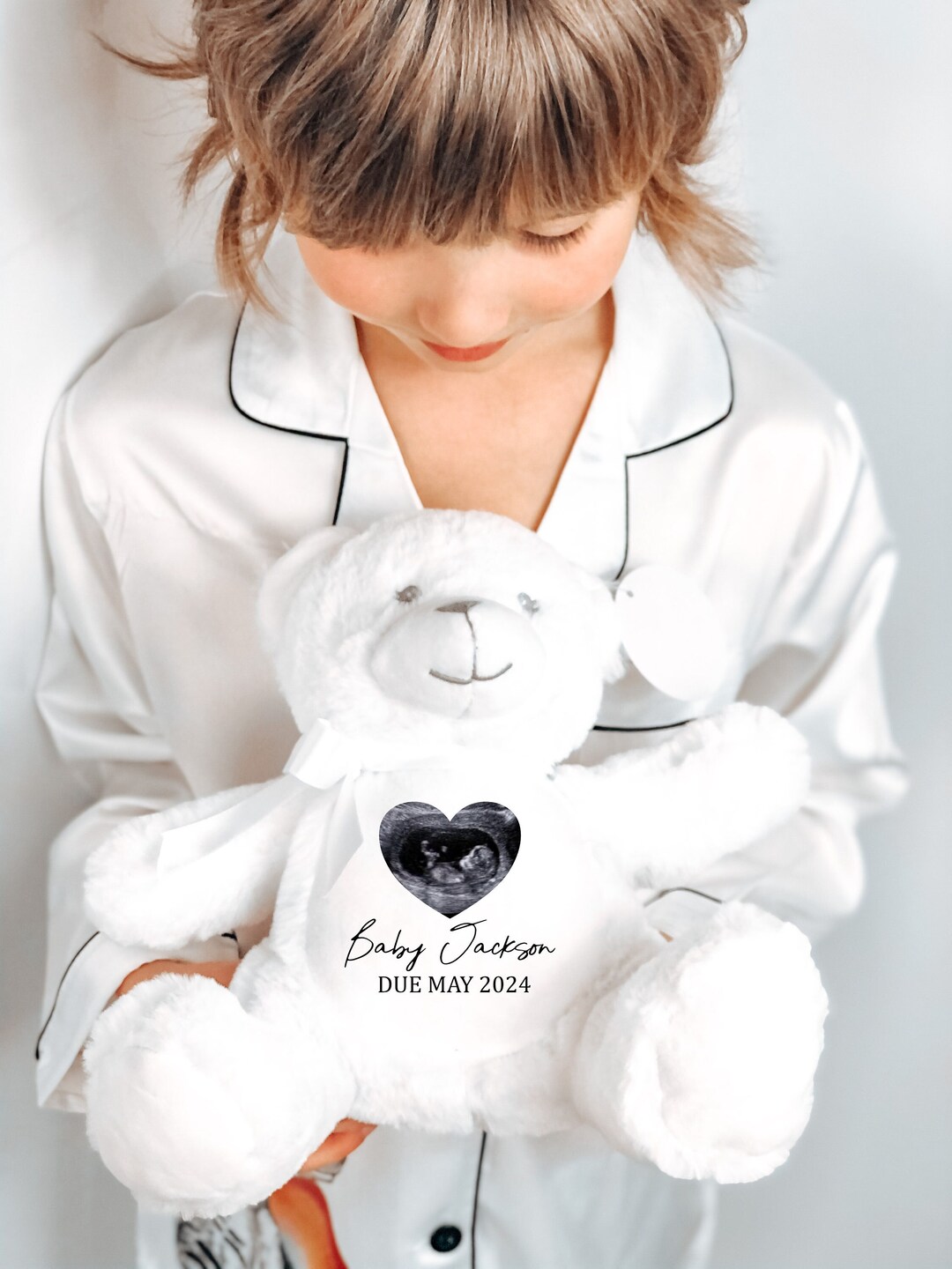 Personalised Baby Scan Teddy: Pregnancy Announcement Gift - Etsy UK