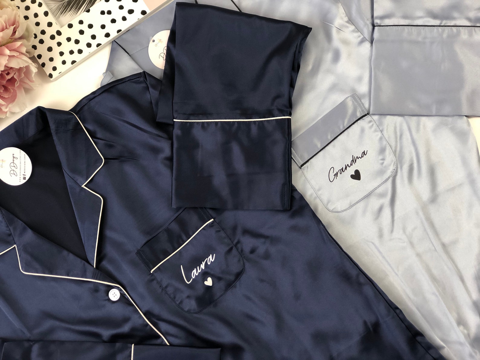 Bridal Pyjamas Satin Pjs Custom Pyjamas Personalised | Etsy