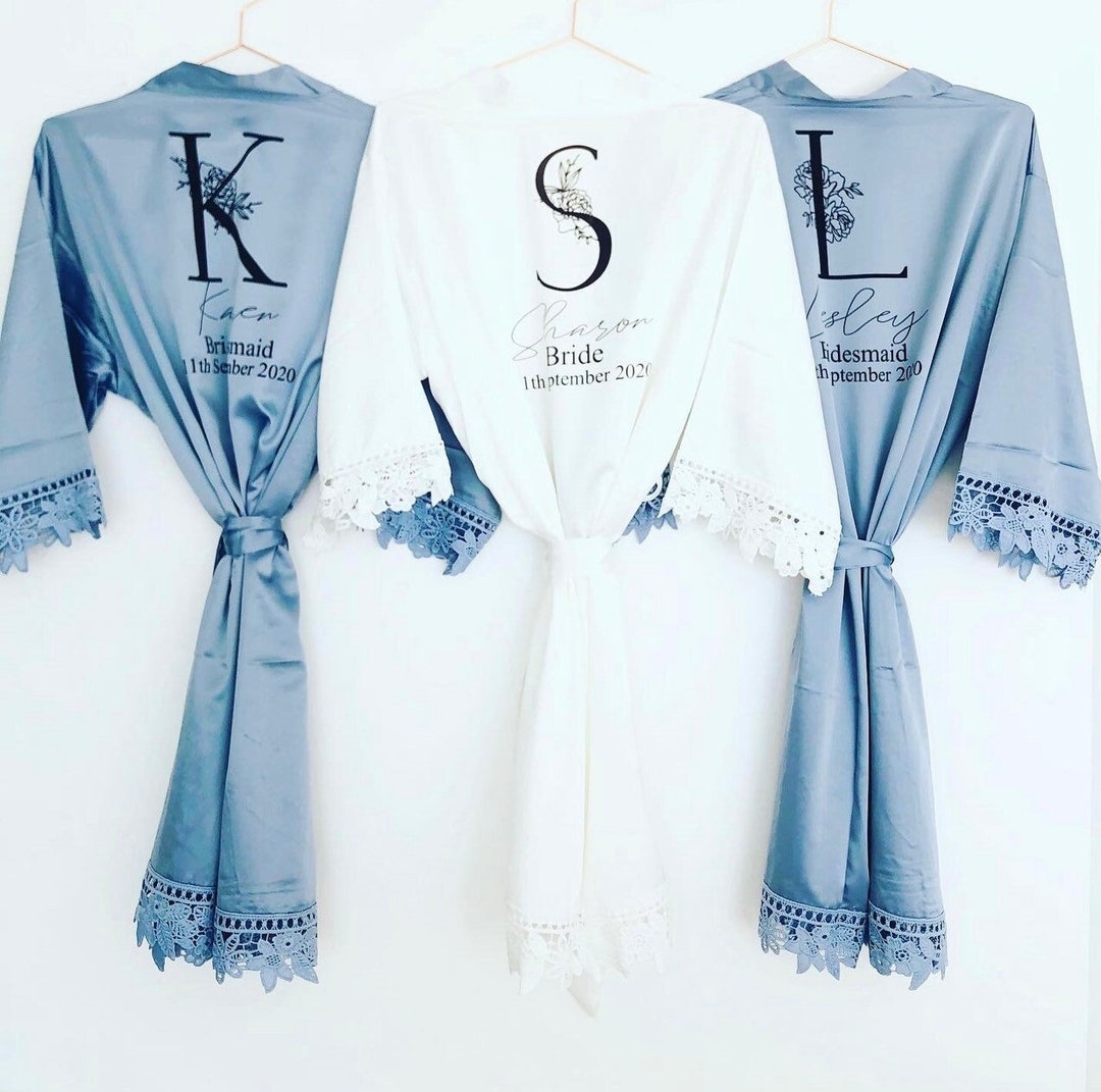 Wedding Robe, Personalised Robe, Bridal Robe, Silk Bride Robe ...