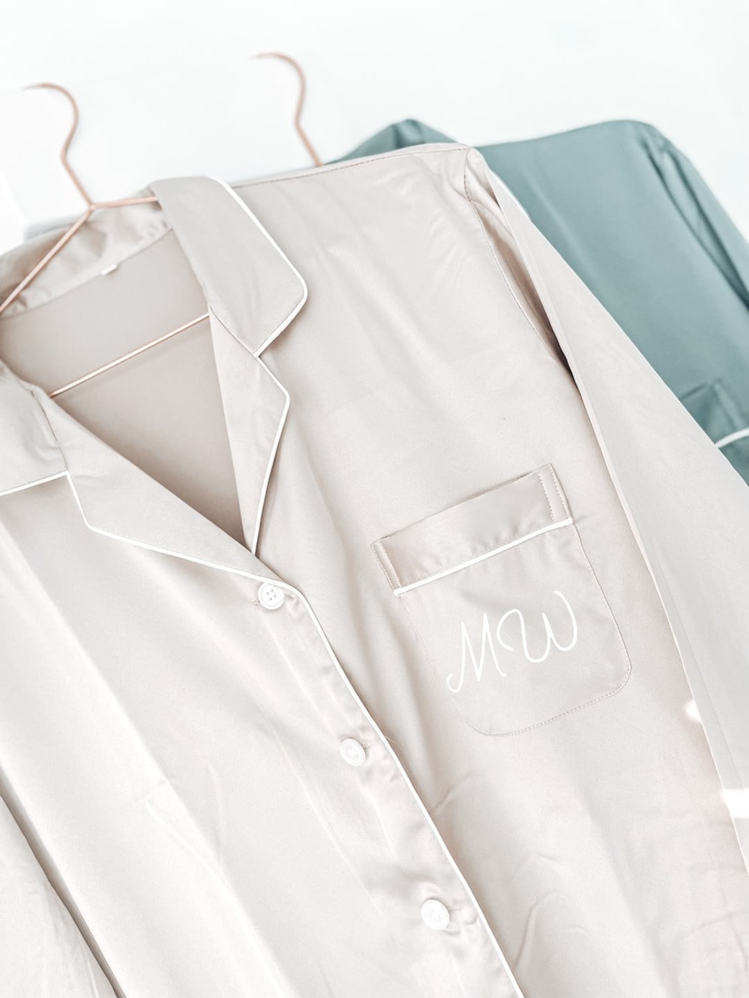 Cream Satin Pyjamas, Bridal Satin Pyjamas, Personalised Silk Sleepwear ...