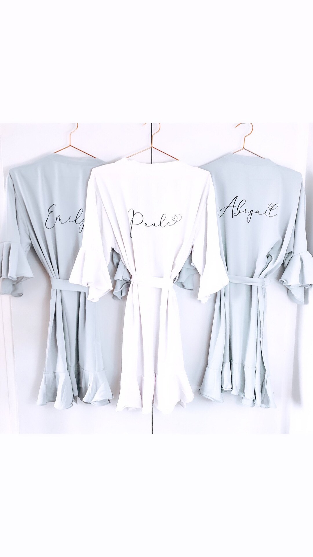 Ruffle Robe, Bridesmaid Robe, Bridal Robe, Satin Wedding Robe ...
