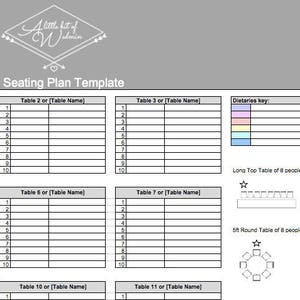 Your Seating Plan Template - Etsy