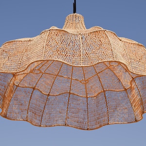 Moroccan Wave Rattan Hanging Lights Handmade Lamp Shade - Etsy UK