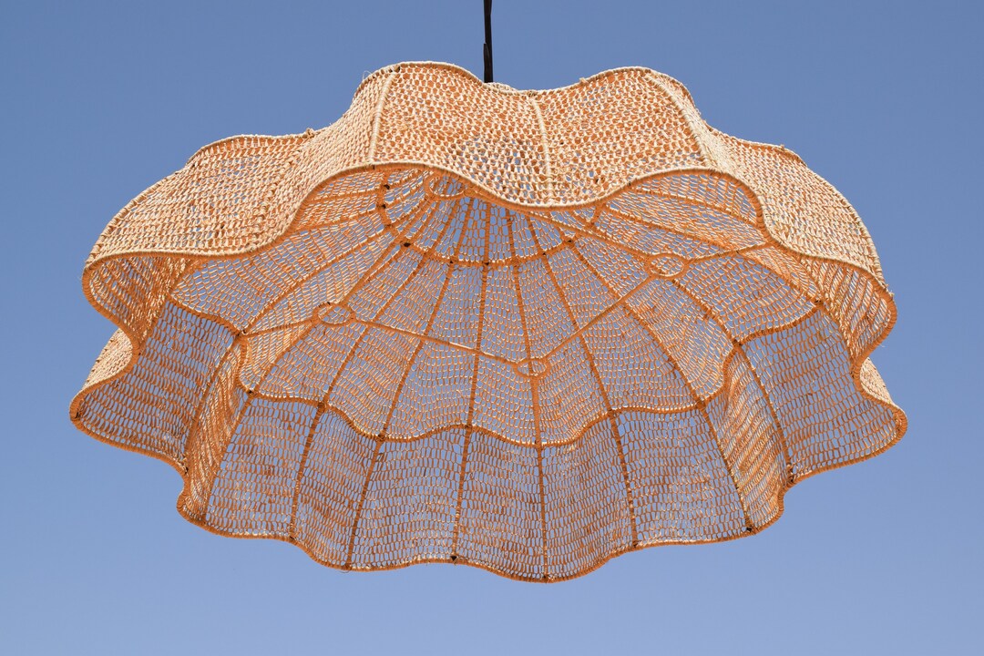 Moroccan Wave Rattan Hanging Lights Handmade Lamp Shade - Etsy UK