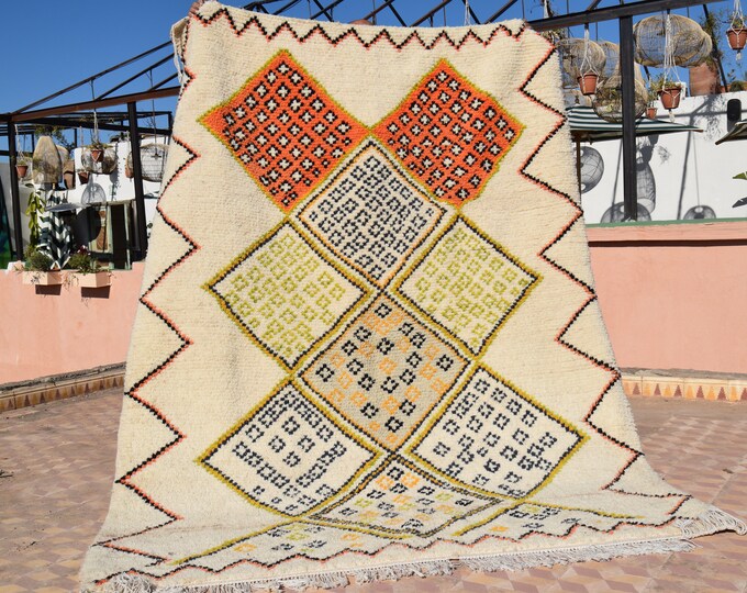 Moroccan Rug Handmade Rugs Berber Wool and Cotton Carpet Moroccan ...