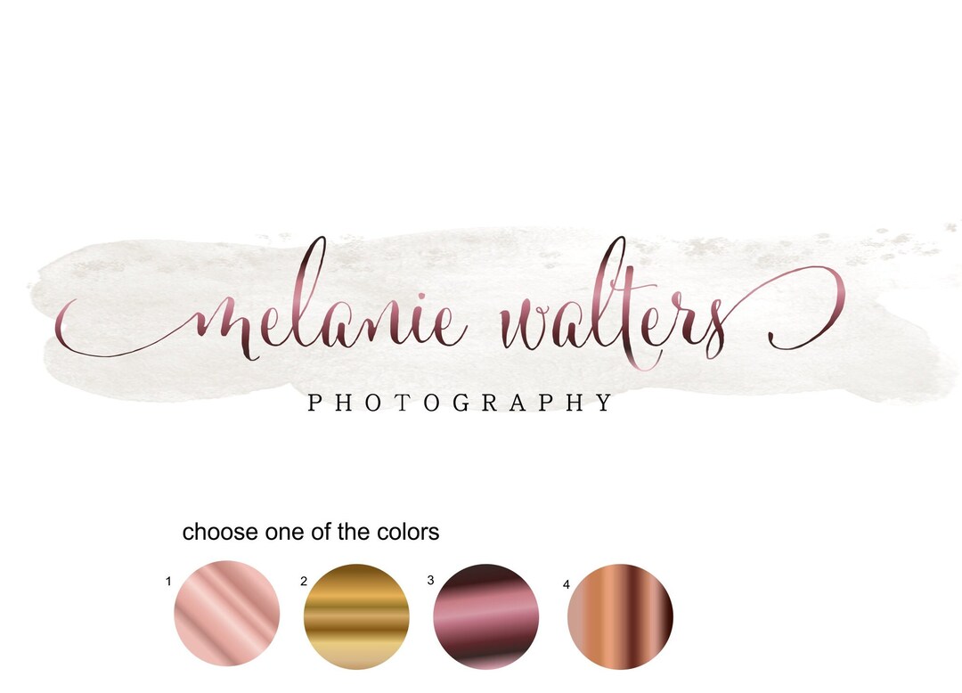 Cursive Font Logo Design Boutique Shop Branding Watercolor - Etsy