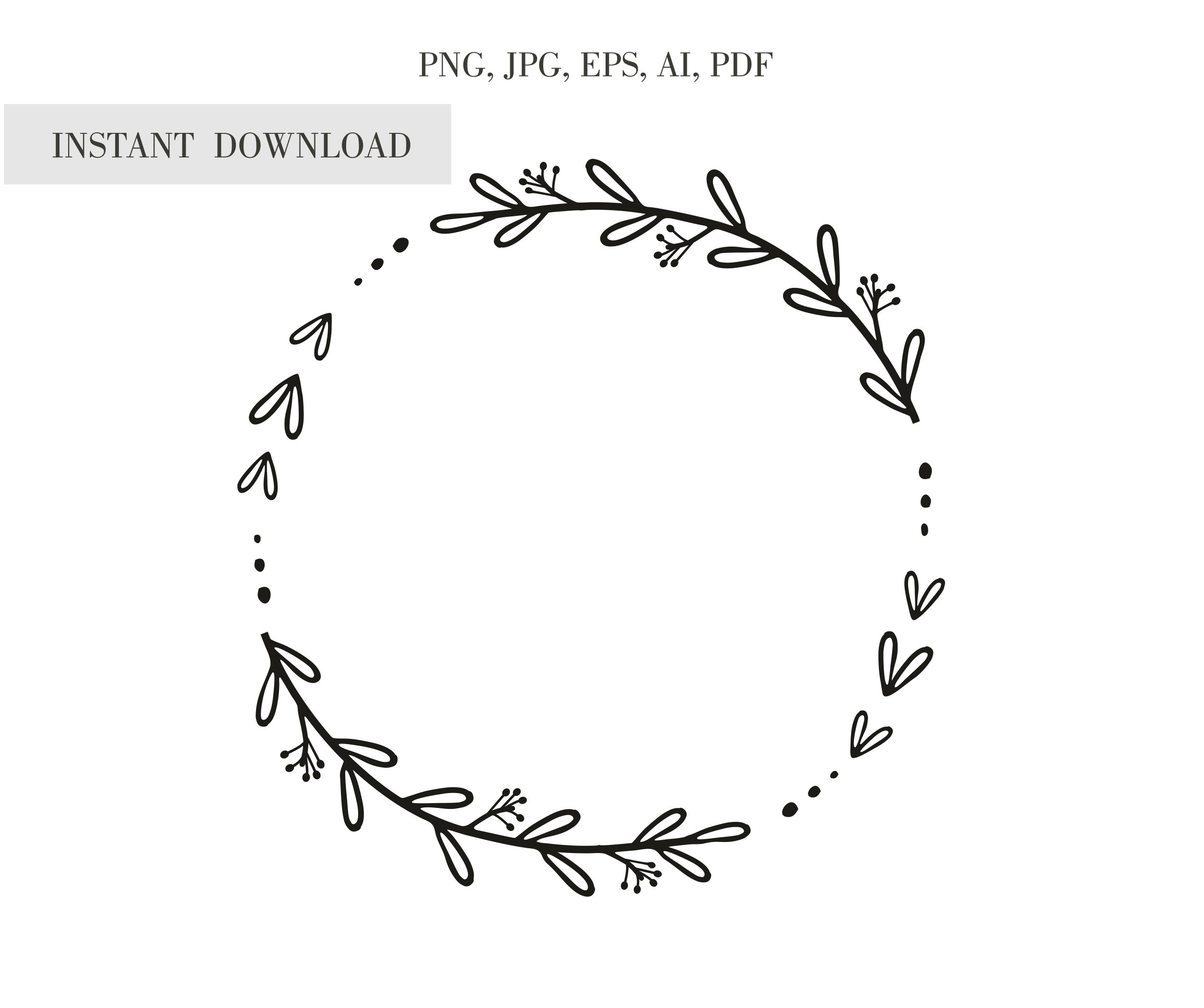 Kranz Illustration Blumen Clipart Blumen Rahmen Clipart | Etsy Österreich