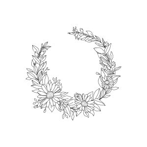 Daisies Wreath, Daisy Hand Drawing Illustration, Botanical Clipart ...
