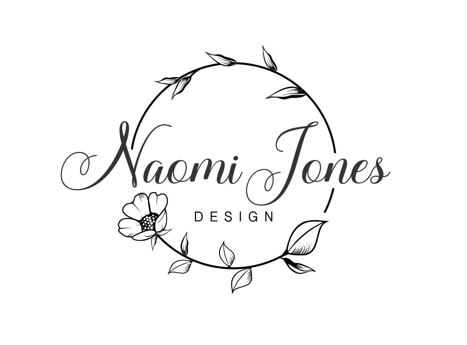 Premade botanical logo design Rustic logo Circle logo | Etsy