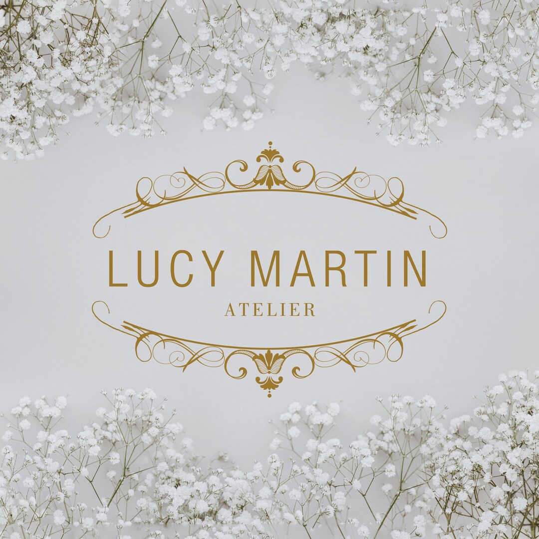 Gold Frame Logo Design Ornamental Vintage Frame Salon Logo - Etsy