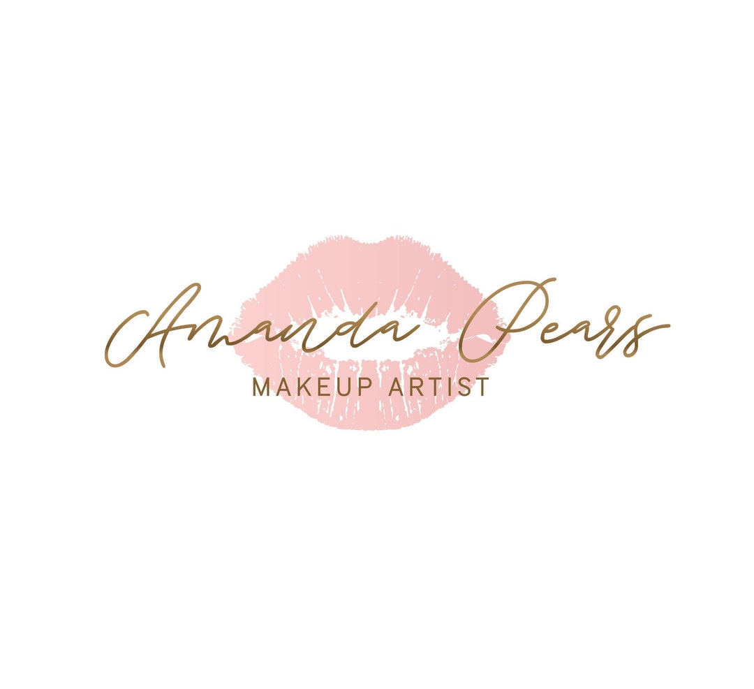Lips Premade Logo, Makeup Artist Logo, Rose Gold Lips Logo, Beauty Logo ...