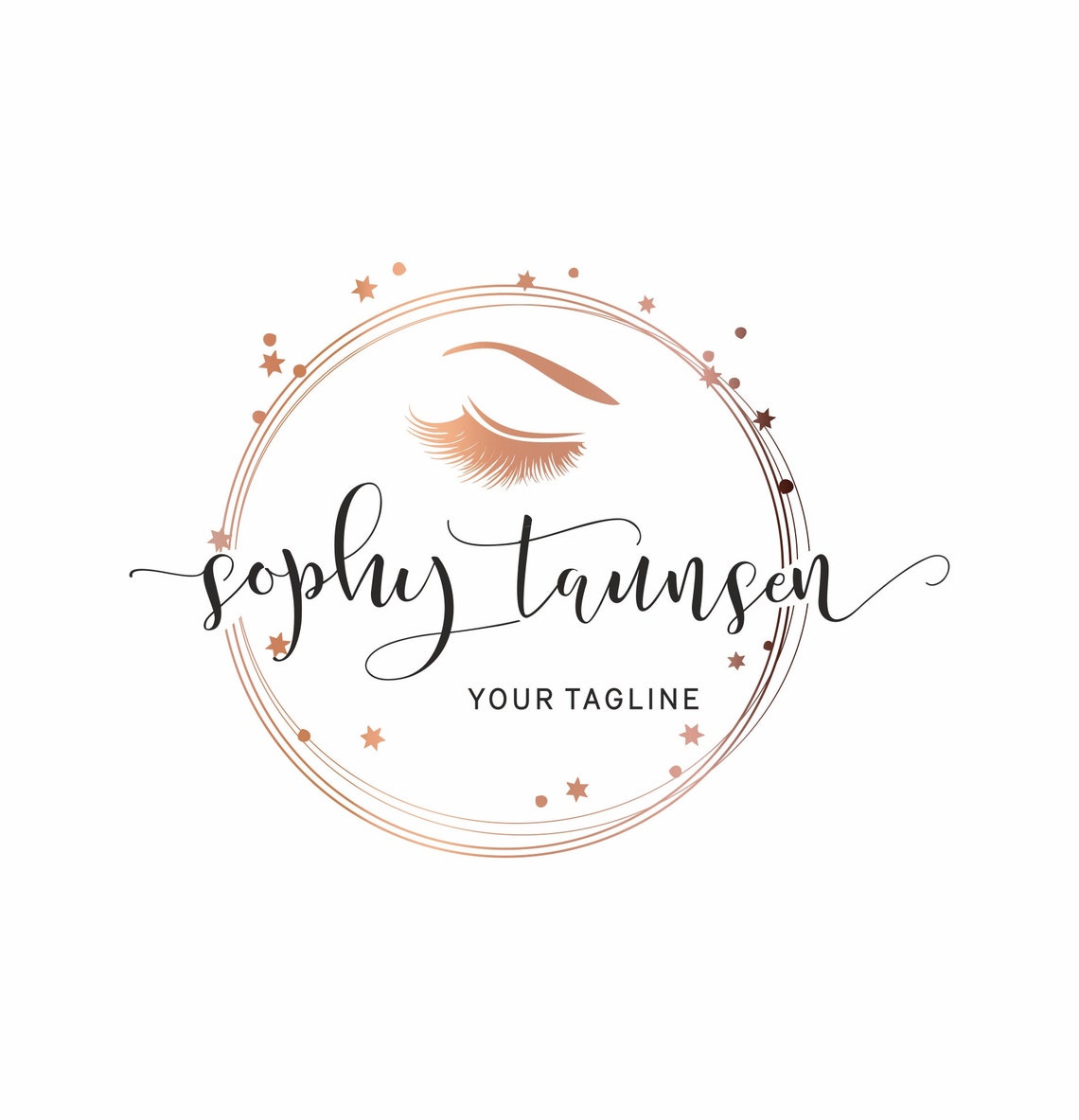 Lashes Logo Gold Lashes Logo Beauty Logo Rose Gold Lashes - Etsy