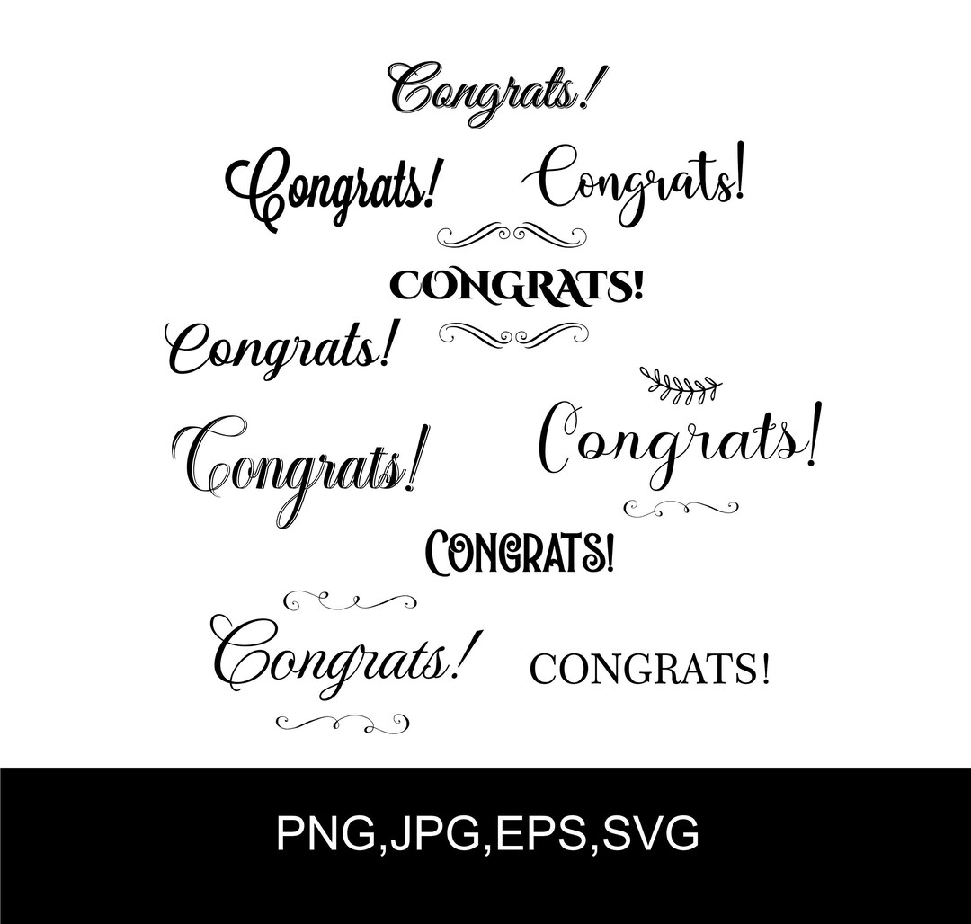 Congrats Script, Congrats Word, Overlay Text Art, Congratulation ...