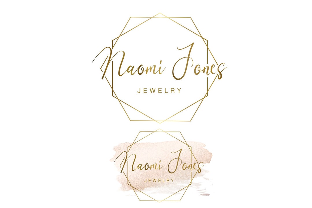 Gold Logo Design, Geometric Logo, Premade Logo Design, Jewelry Logo ...