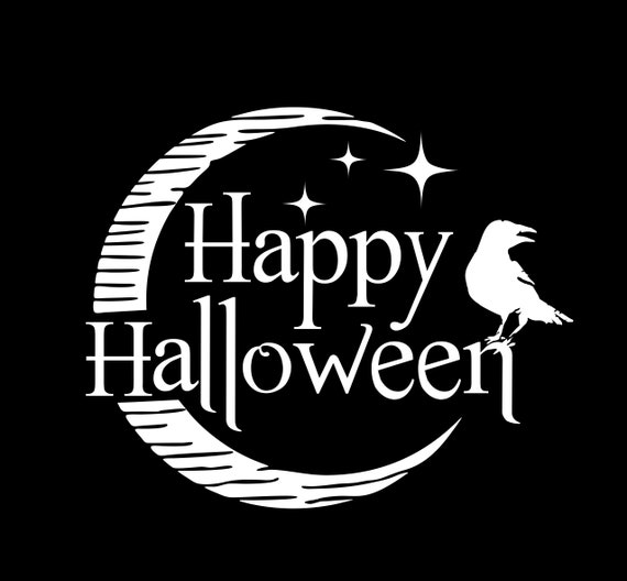 Happy Halloween Logo Black And White