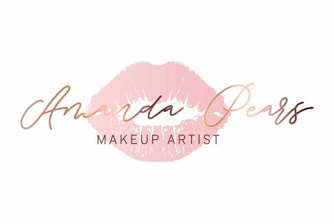 Lips Premade Logo Makeup Artist Logo Rose Gold Lips Logo - Etsy