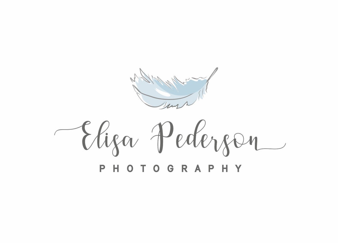 Feather Logo, Photography Logo, Bohemian Logo, Feminine Logo Design ...