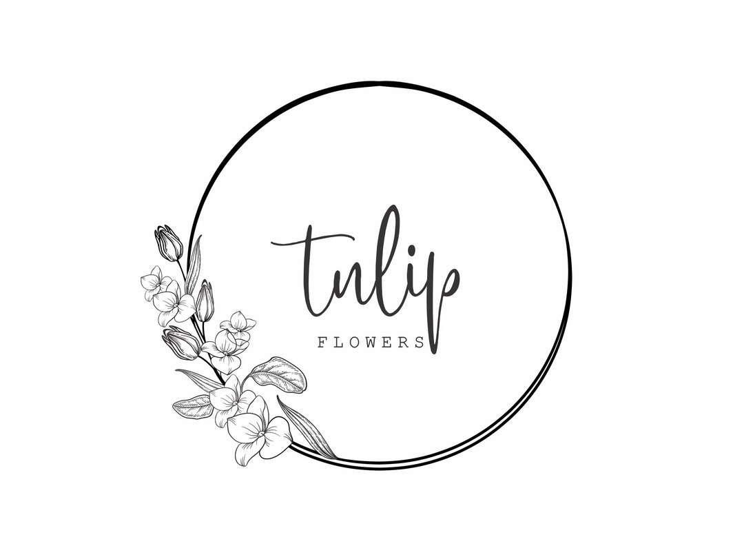 Floral Botanical Frame Logo, Flower Plant, Wreath Logo, Small Business ...